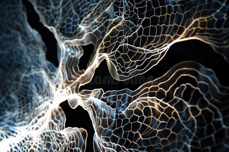 Electric and Magnetic Interactions, Abstract Energy Patterns, Glowing ...