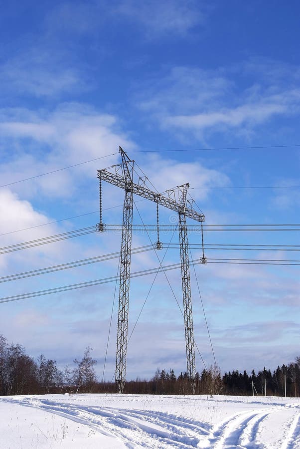 Electric main, power line stock photo. Image of sunny - 15096742