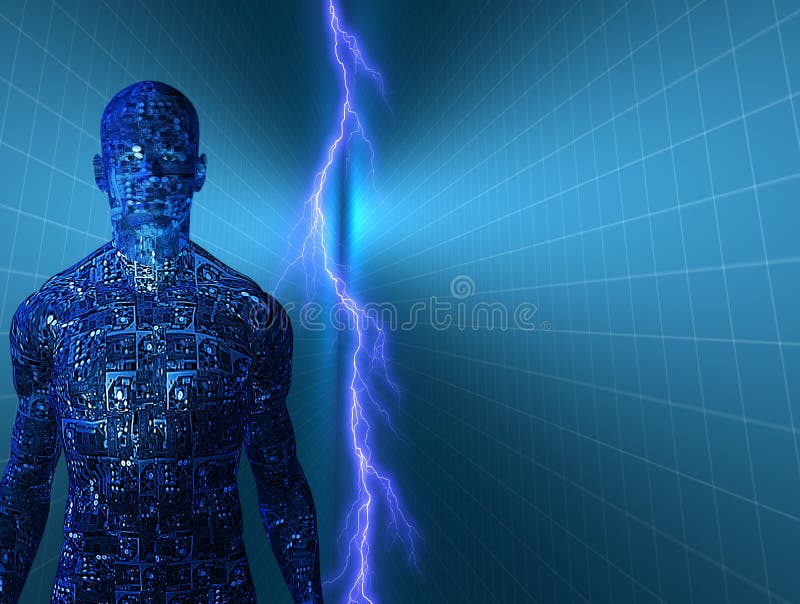 Electric Man stock illustration. Illustration of dramatic - 12158692