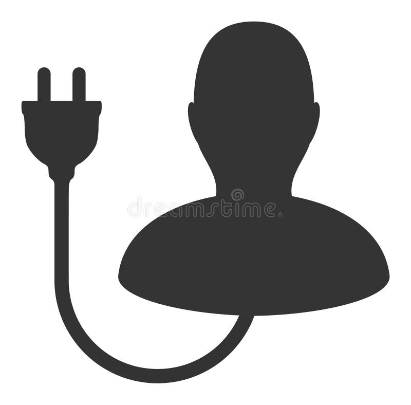 Electric Man Vector Icon Flat Illustration Stock Vector - Illustration ...