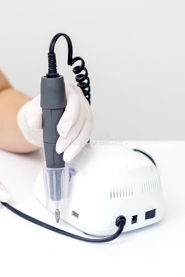 Electric Manicure Machine in Manicure Master Hand Stock Image - Image ...