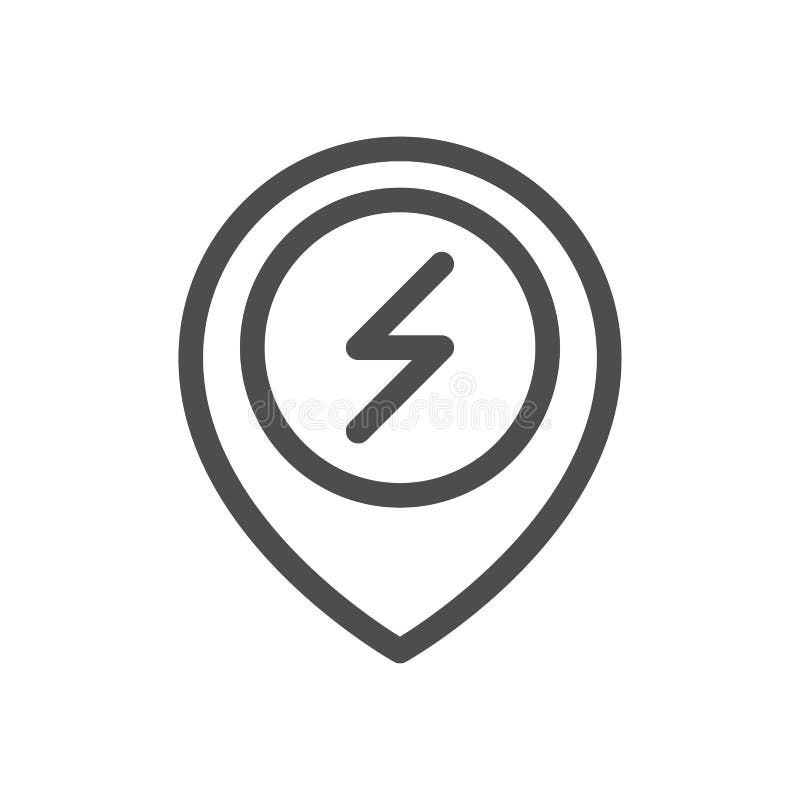 Electric map point icon stock illustration. Illustration of charger ...