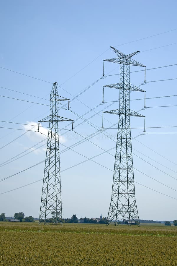 Electric masts stock image. Image of electric, tension - 9567045