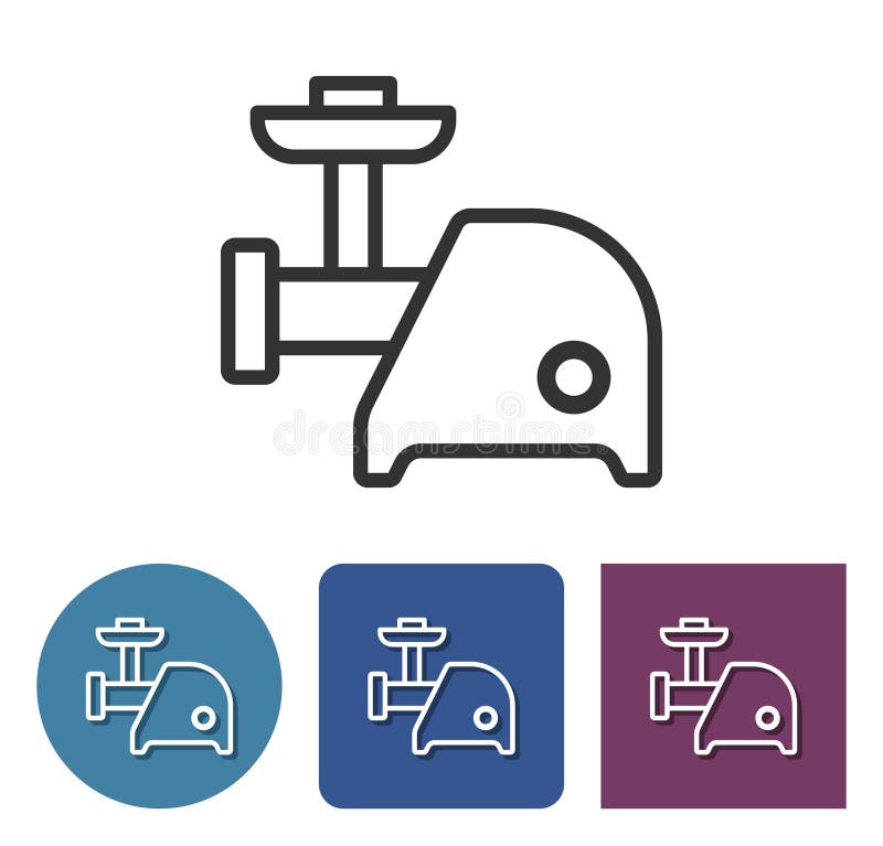 Electric Meat Chopper Line Icon Stock Vector - Illustration of chopper ...