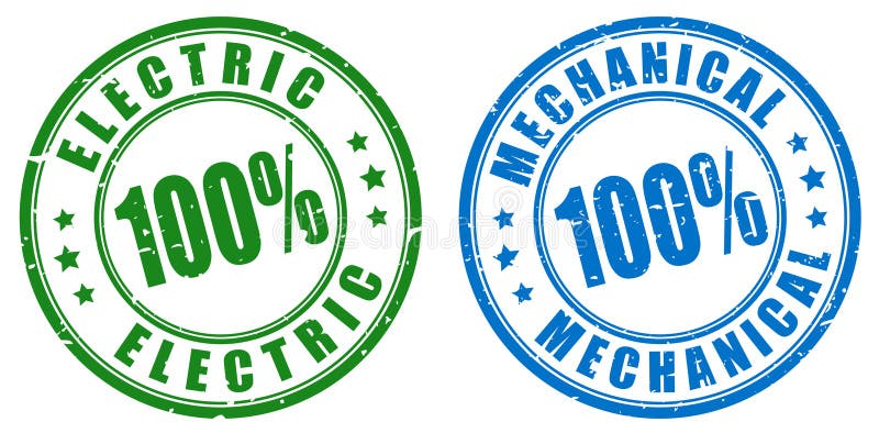 Electric and Mechanical Stamps Set Stock Vector - Illustration of icon ...