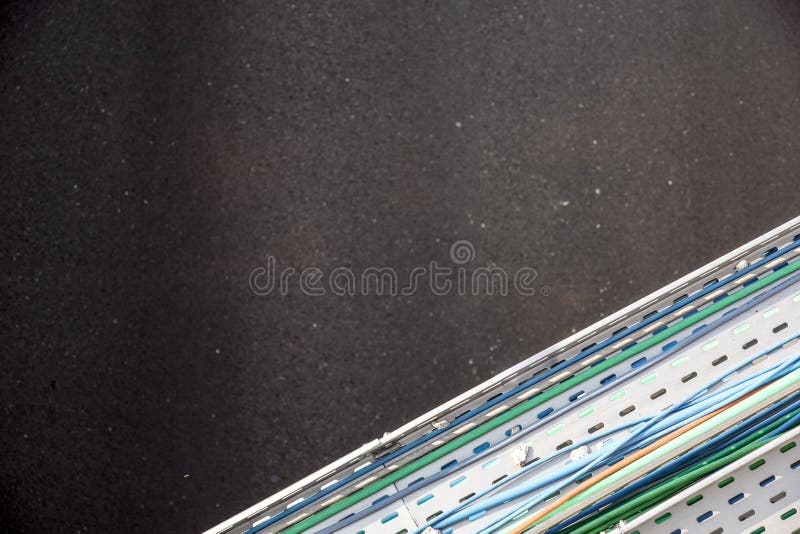 Electric Metal Channel .electric Cables Inside the Cable Duct in an ...