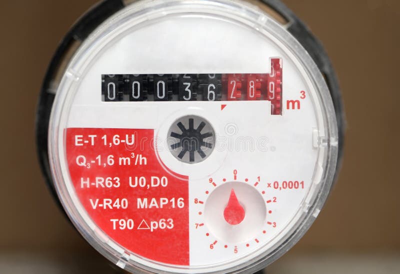 Electric Meter on Blurred Background, Closeup View. Water Measuring ...