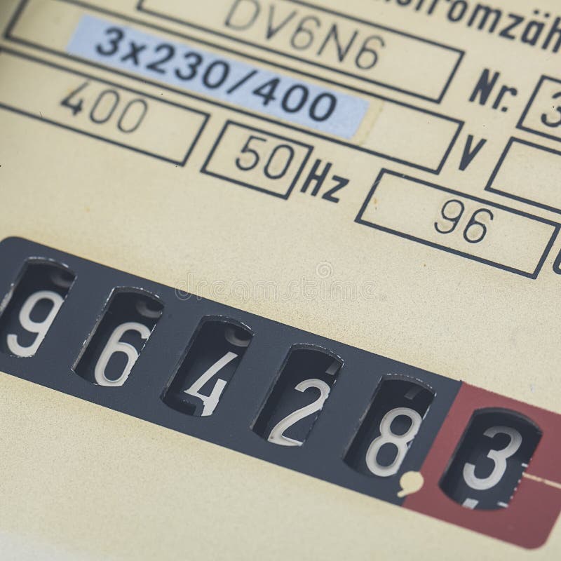 Electric Meter Close-up, Germany Stock Image - Image of meters ...