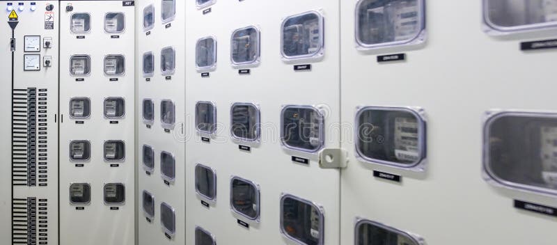 Electric Meter Control Room in Building, Electrical Meter Measurement ...