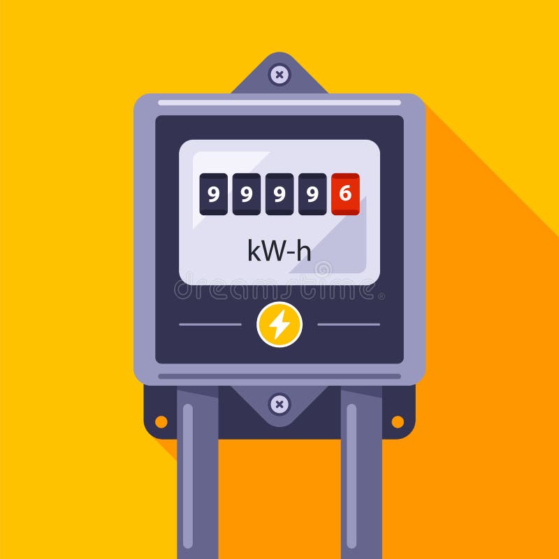 Electricity Meter To Record Energy Consumption. Stock Vector ...