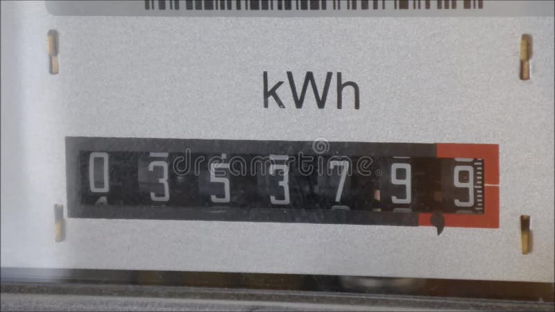 Electric Meter with Fast Turning Measuring Rotor Disc and Red Dial ...