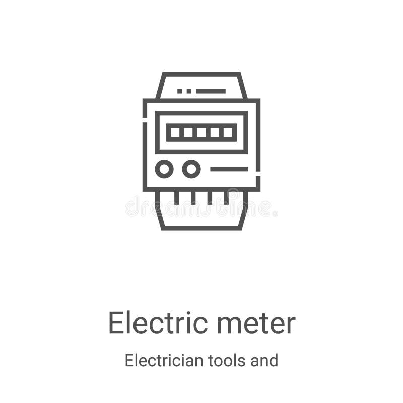 Electric Meter Line Icon. Isolated On White Background Stock Vector ...