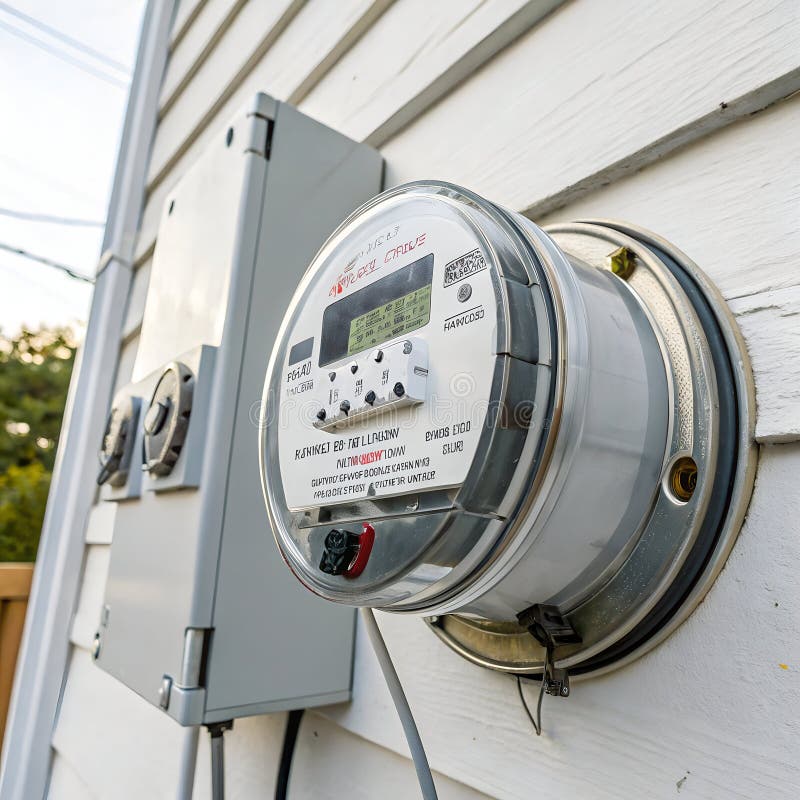 Electric Meter Isolated on White Background Stock Illustration - Illustration of reading, power ...