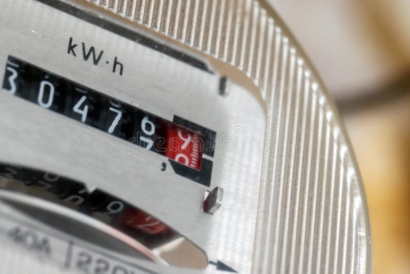 Electric Meter KW-h Scale, Close-up Photo Stock Image - Image of ...