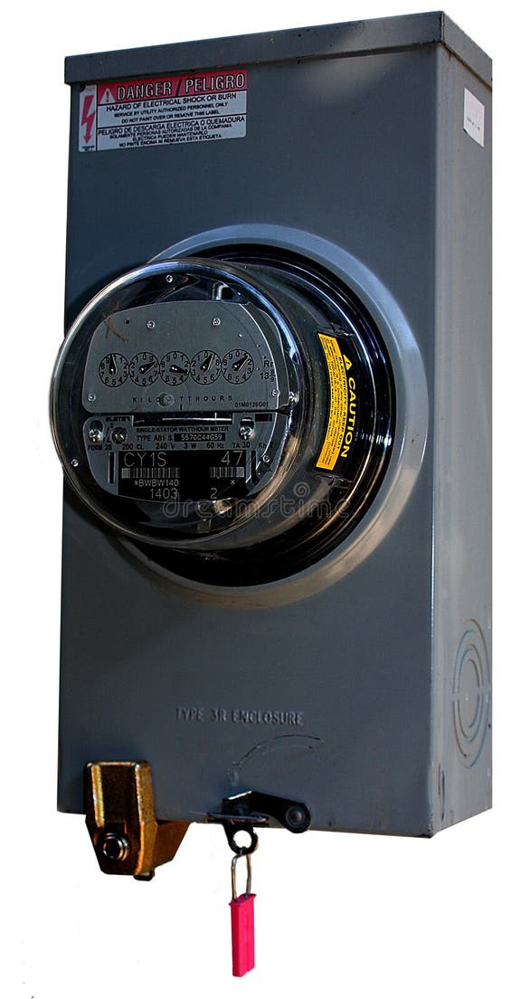 Electric Meter with Lock stock image. Image of dial, kilowatt - 7214591