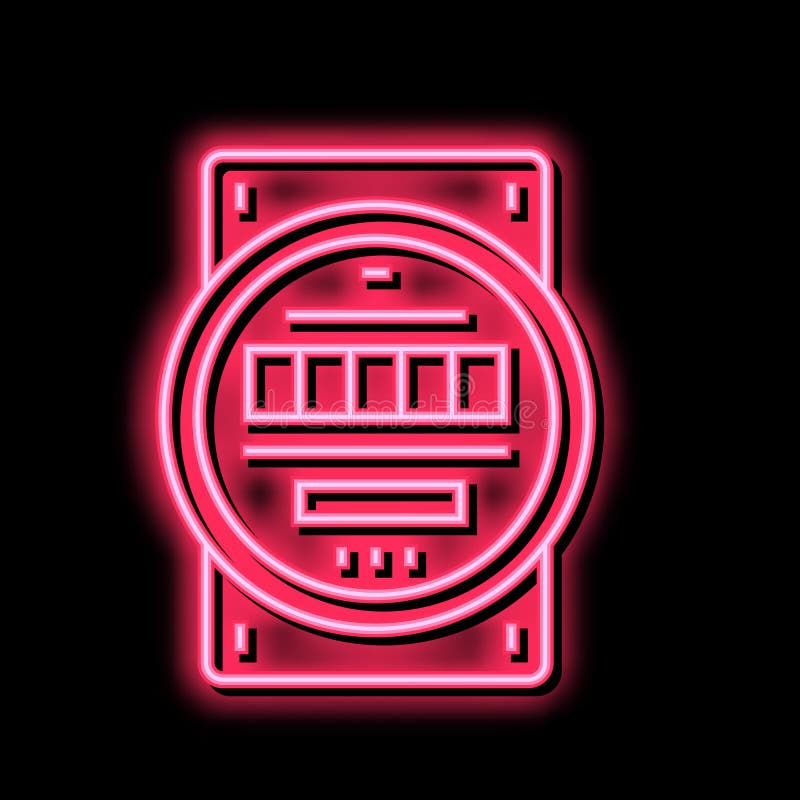 Electric Meter Neon Glow Icon Illustration Stock Vector - Illustration ...