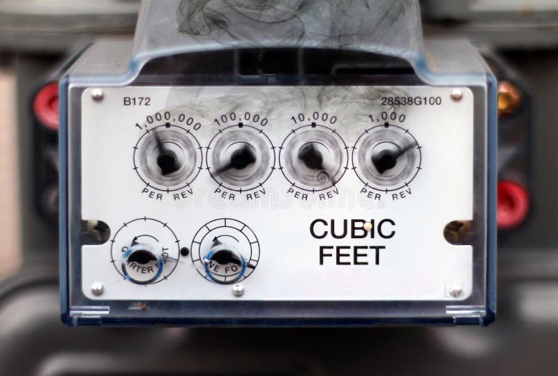 Electric Meter Spinning and Smoking Stock Image - Image of expensive ...