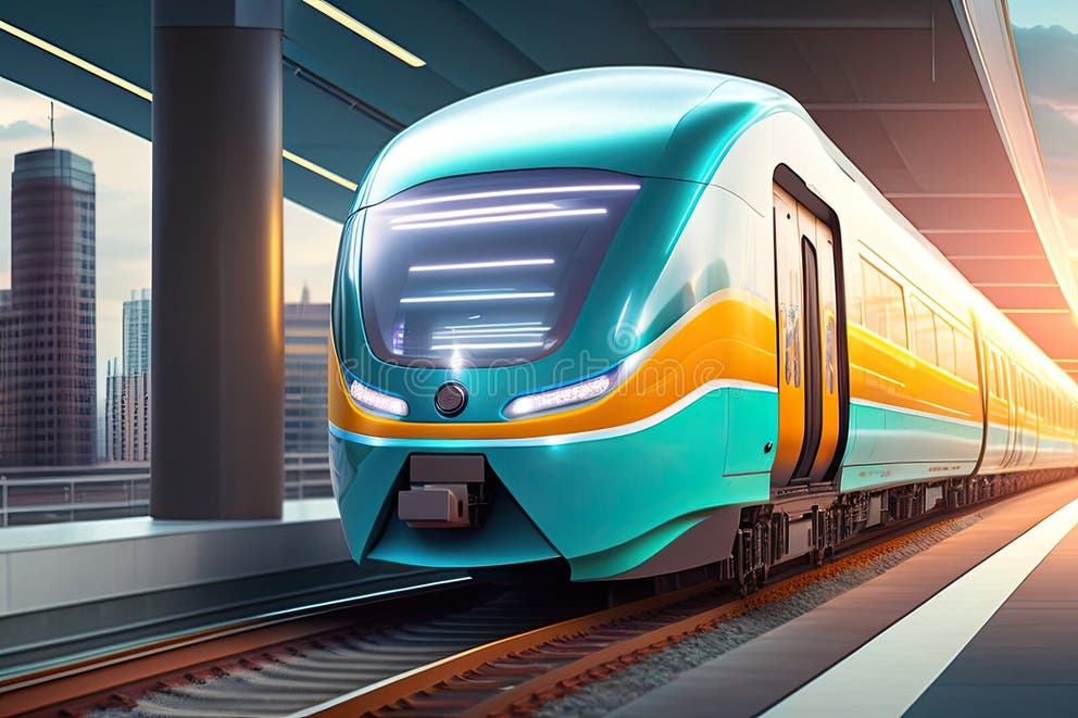 Electric Metro Subway Train Illustration Stock Illustration ...