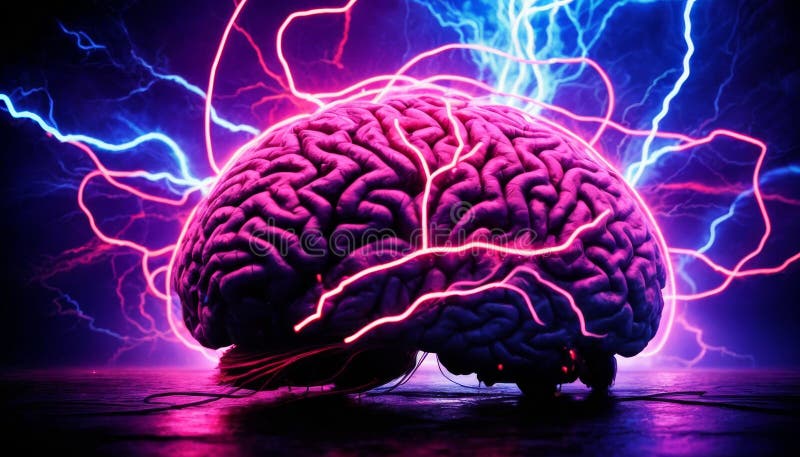 Electric Mind Visualization Stock Photo - Image of neurological ...