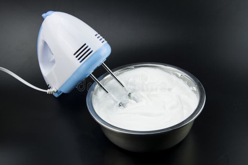 Electric mixer, cream stock photo. Image of whipped, bakery - 60960960