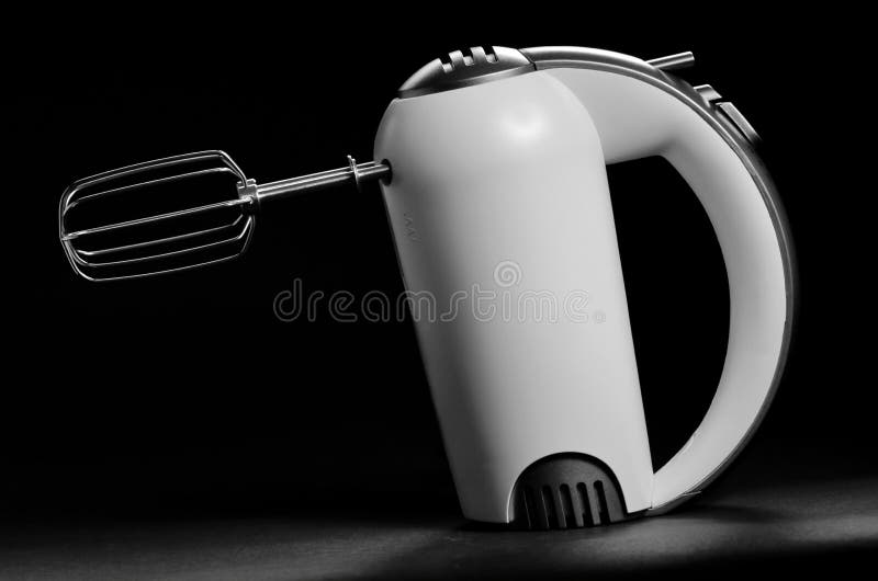 Electric Mixer Isolated on Black Stock Image - Image of houseware ...