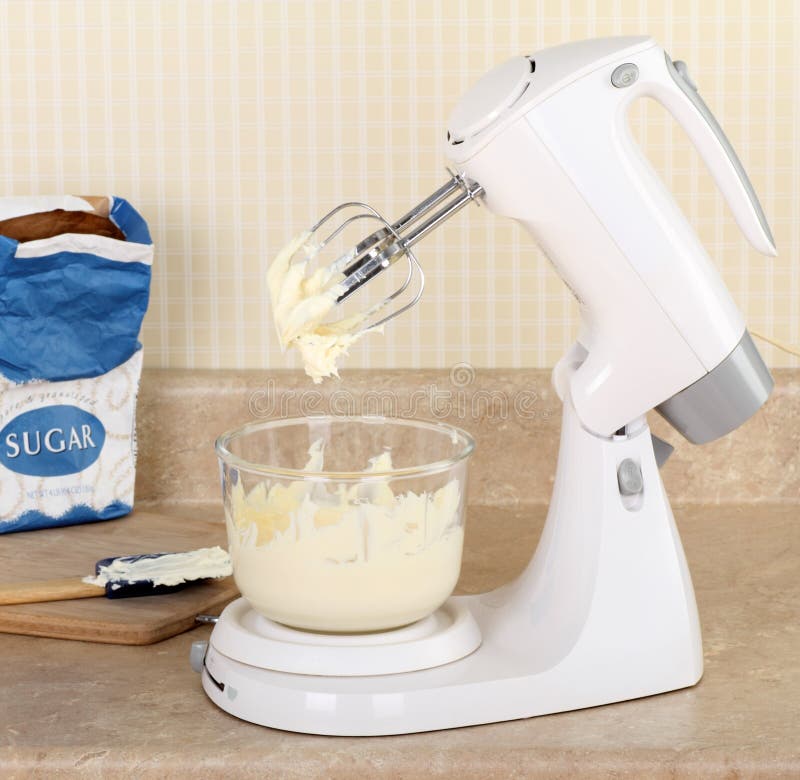 Electric Mixer Making Icing Stock Photo - Image of counter, cooking ...