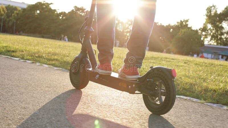 Electric Mobility Scooter Rider Stock Photo - Image of battery, urban ...