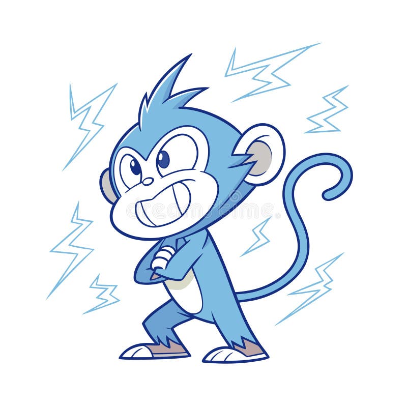 Electric Monkey Cartoon Vector NFT Design Stock Vector - Illustration ...