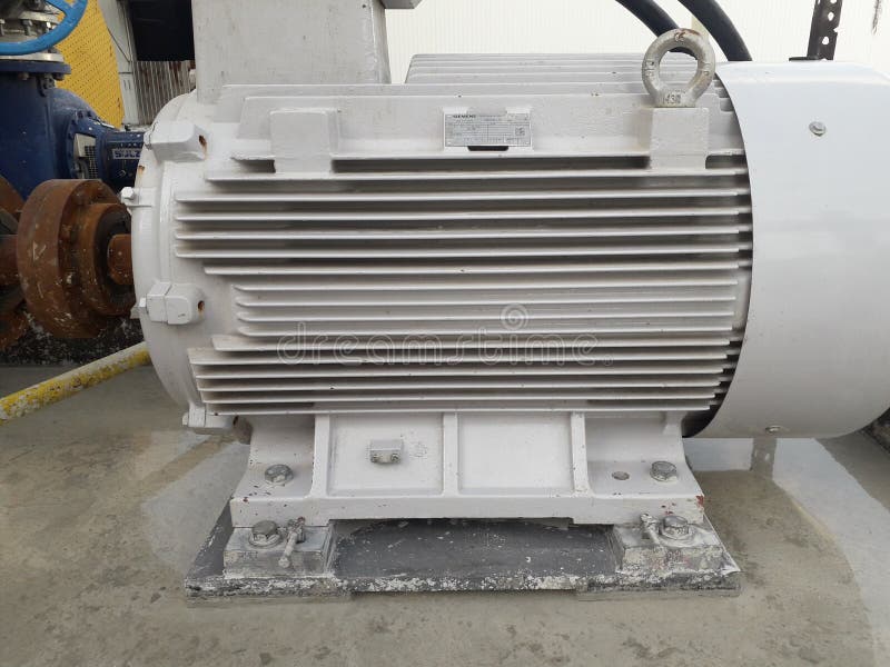 Electric Motor and Pump on Baseplate with New Fountation Stock Image ...