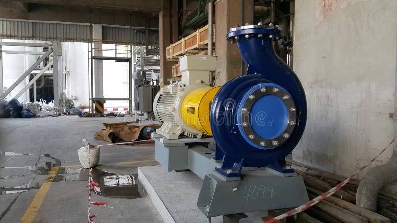 Electric Motor on Baseplate in Pulp Industial Stock Image - Image of ...