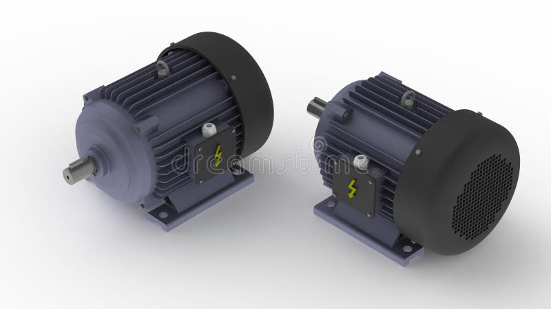 Electric Motor Isometric Exploded View 3D Rendering Stock Illustration ...