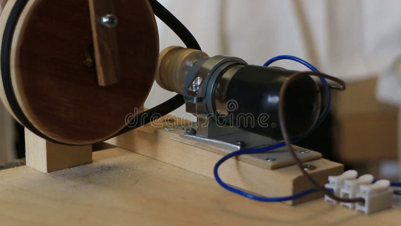 Electric Motor with Gearbox and Belt Pulley Stock Footage - Video of ...