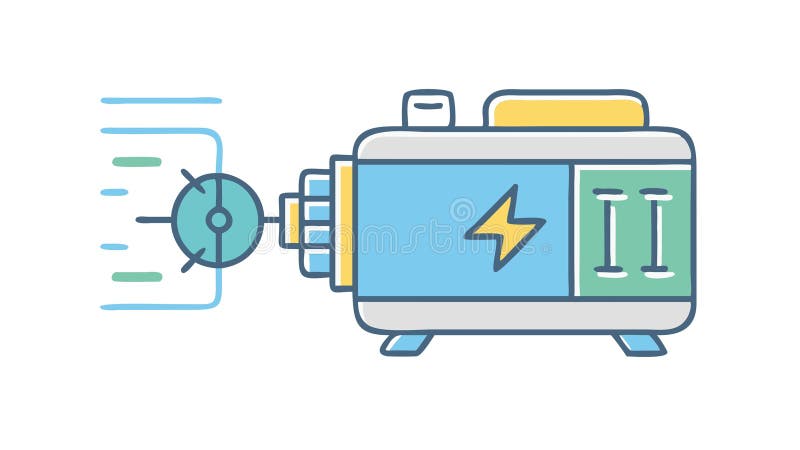 Electric Motor Generator Icon, Power Conversion System, Vector Design ...