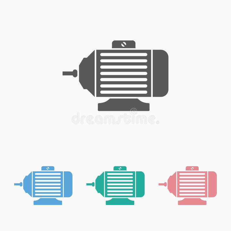 Electric Motor Icon, Engineering, Electromotor, Industry Stock Vector ...