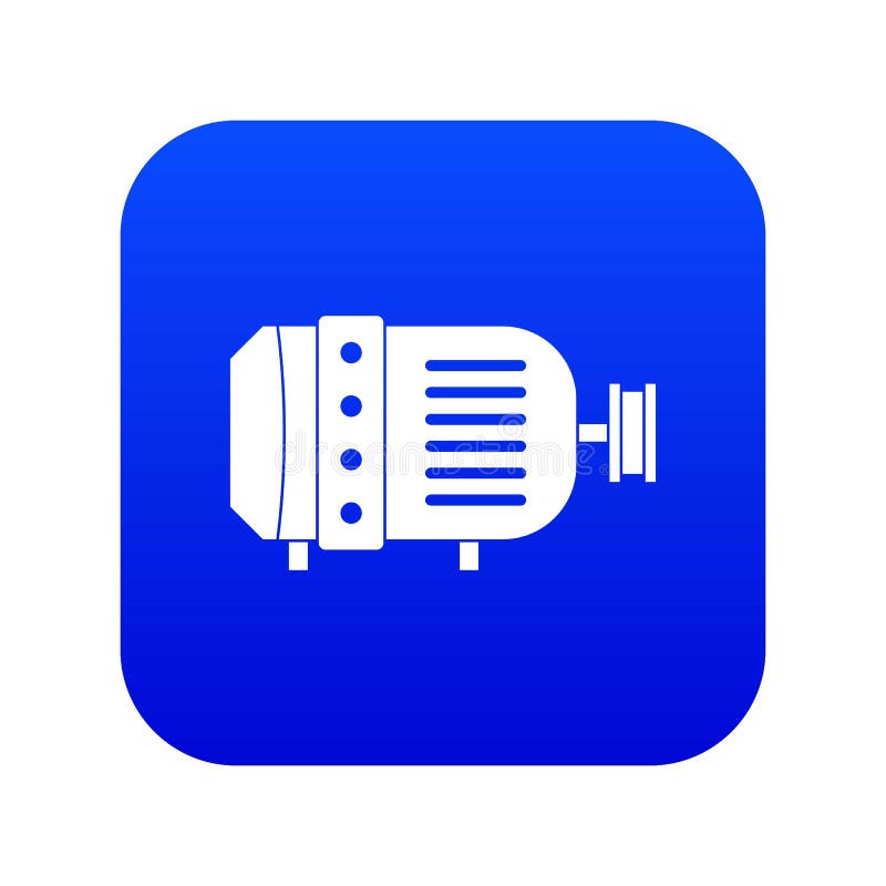Electric Motor Icon Digital Blue Stock Vector - Illustration of ...