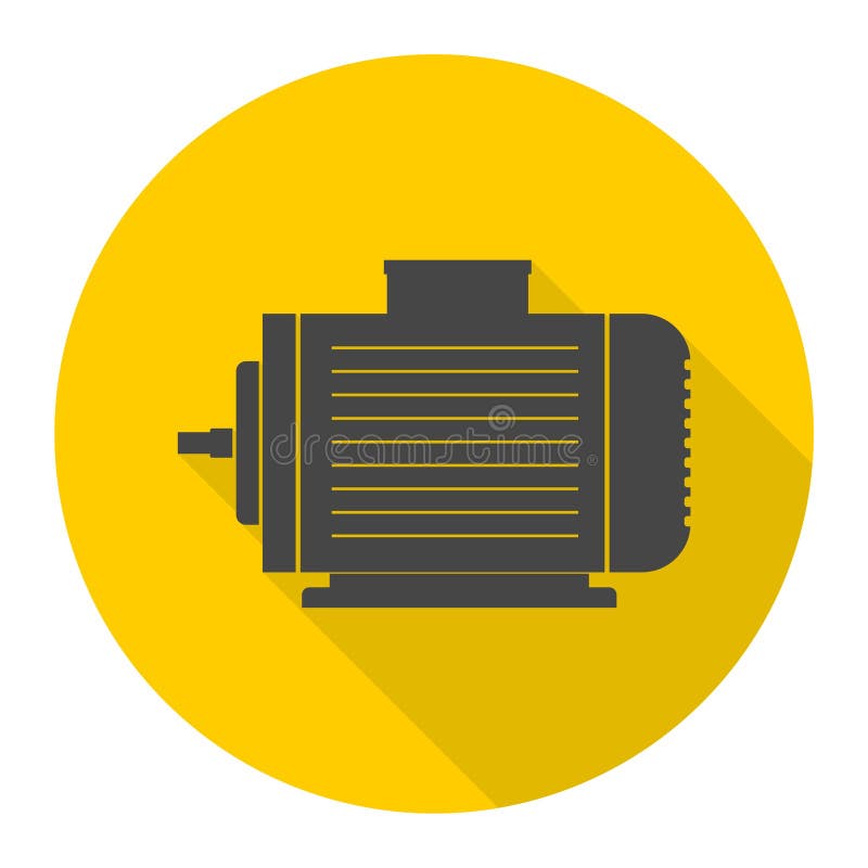 Electric Motor Icon with Long Shadow Stock Vector - Illustration of ...