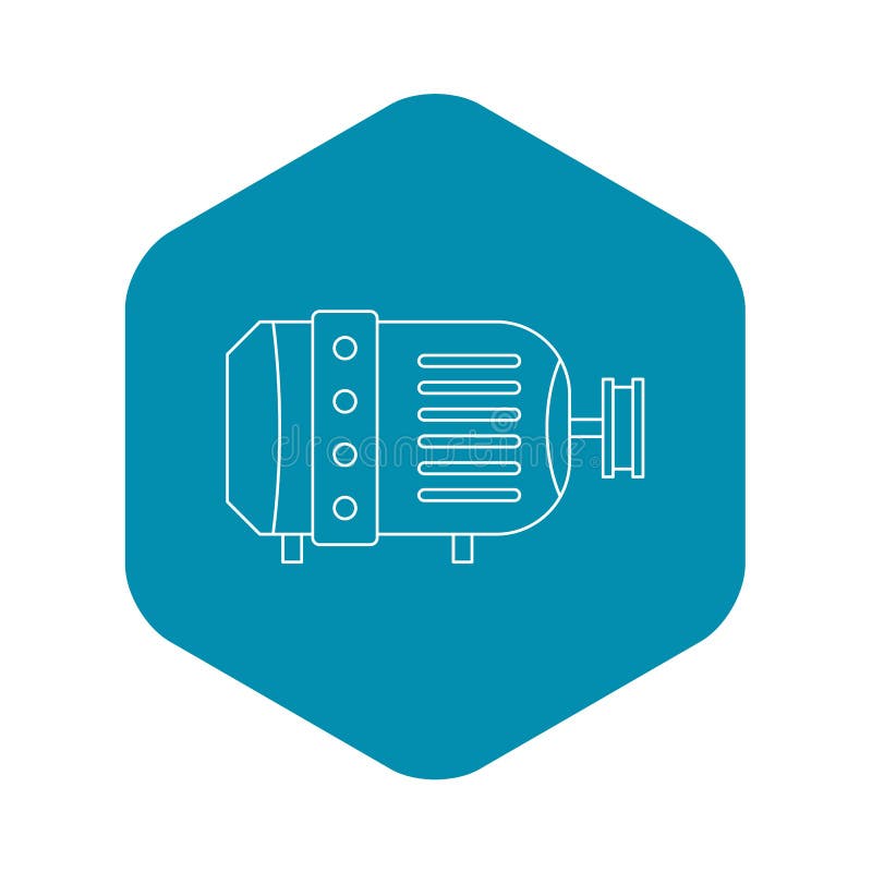 Electric Motor Icon, Outline Style Stock Vector - Illustration of ...