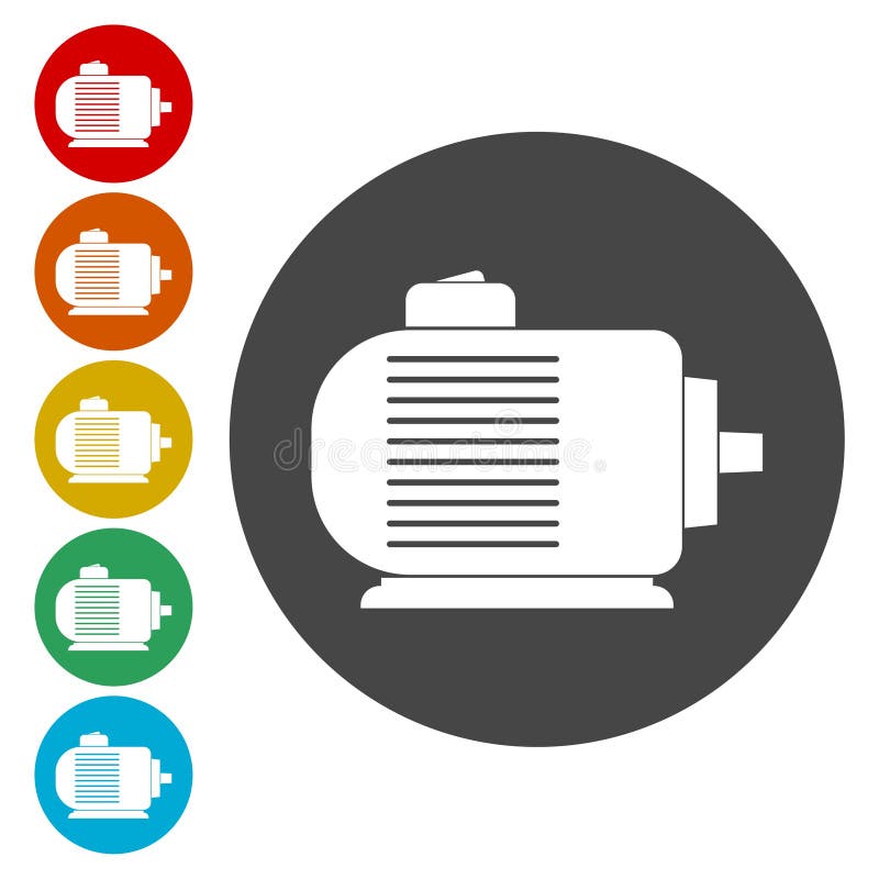 Electric motor icon stock vector. Illustration of circle - 136777337