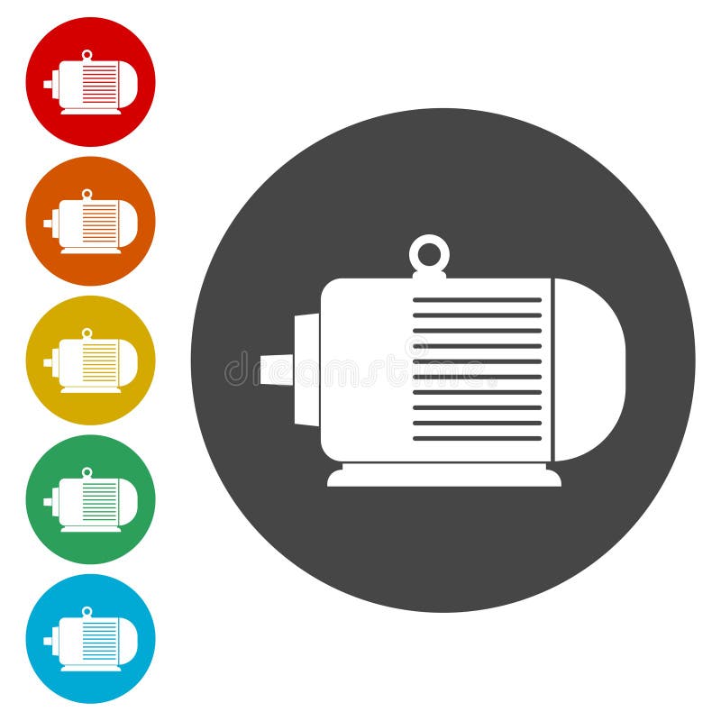 Electric motor icon stock vector. Illustration of black - 142443289