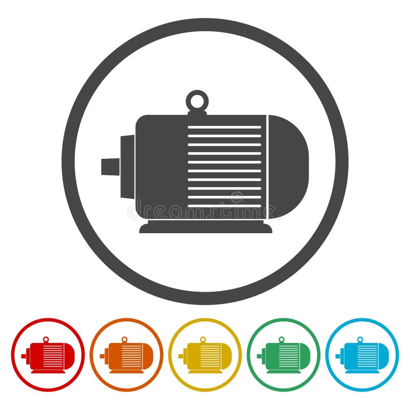 Electric motor icon stock vector. Illustration of black - 121973462