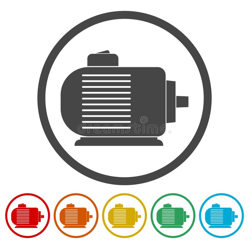 Electric motor icon stock vector. Illustration of black - 142443289