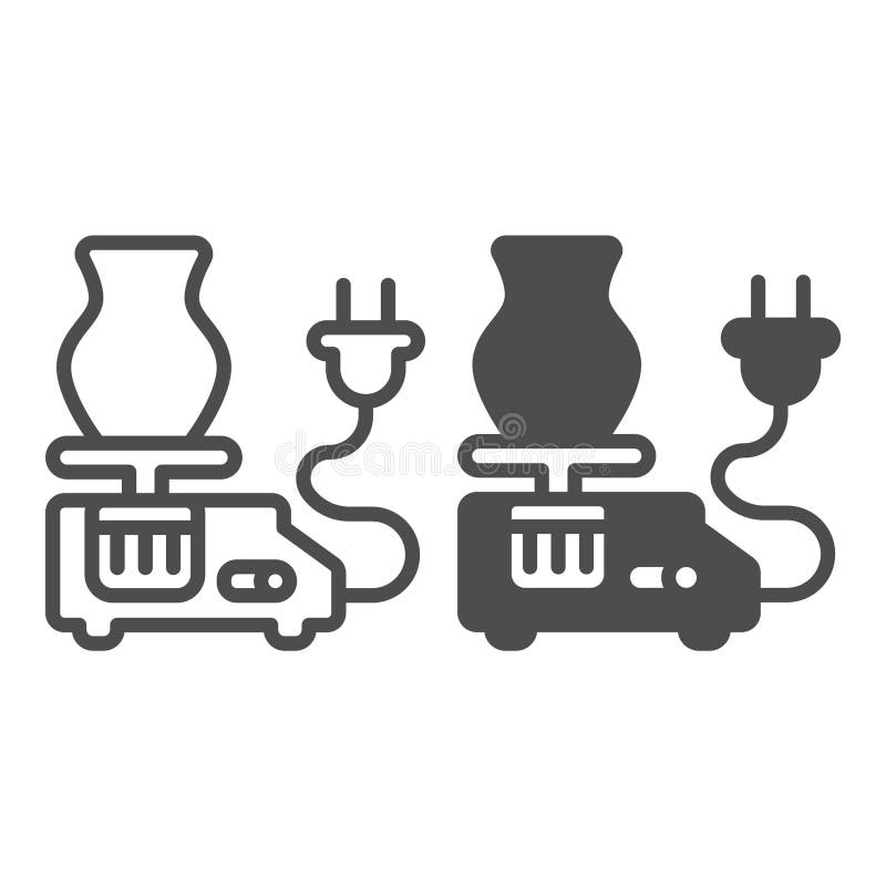 Electric Motor Machine with Clay Jug Line and Solid Icon, Pottery ...
