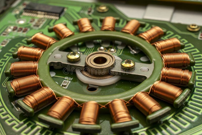 Electric Motor, Magnetic Drive, Copper Motor Coils Stock Image - Image ...