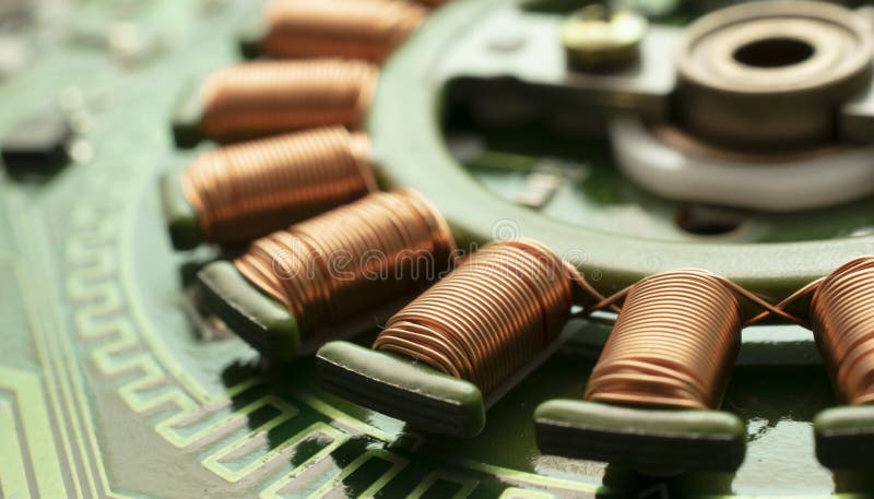 Electric Motor, Magnetic Drive, Copper Motor Coils Stock Photo - Image ...