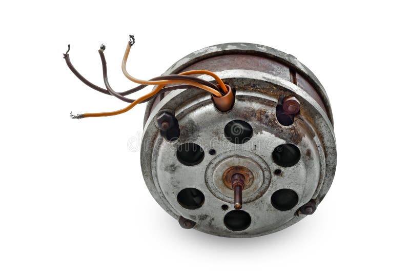 Electric Motor. Old Electric Motor Isolated on White Stock Photo ...