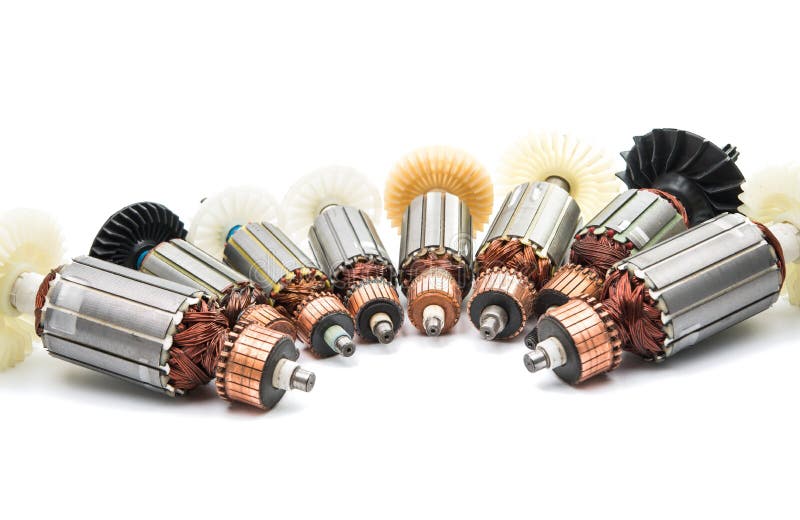 Old Damaged Rotor of Electric Motor, Isolated on White Stock Image ...