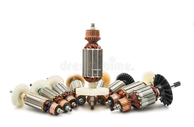 Electric Motor Rotor Isolated Stock Image - Image of device ...