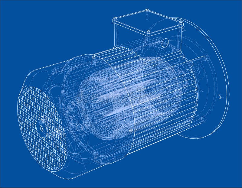 Electric Motor Sketch. Vector Stock Vector - Illustration of eletro ...
