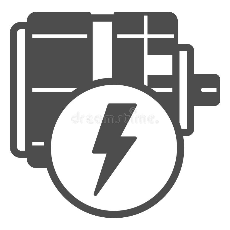 Electric Motor Solid Icon, Energy Effective Concept. Vector Graphics ...