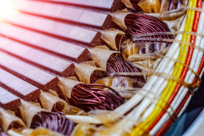Electric Motor Stator with Winding Coil Stock Image - Image of power ...